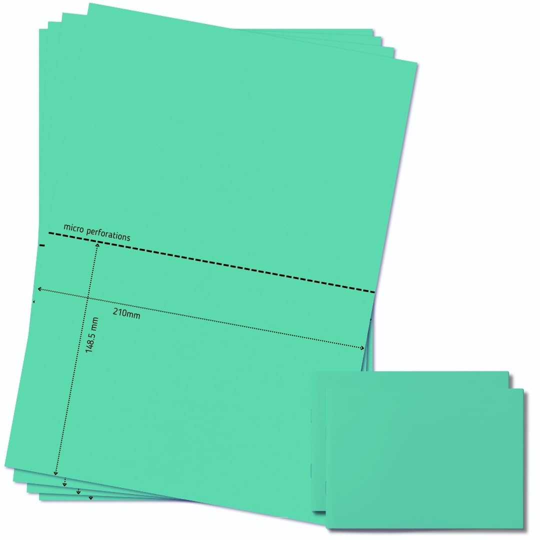 OfficeGear Green A5 Flyers 2-up [55 Sheets - 110 Flyers] Perforated Pr