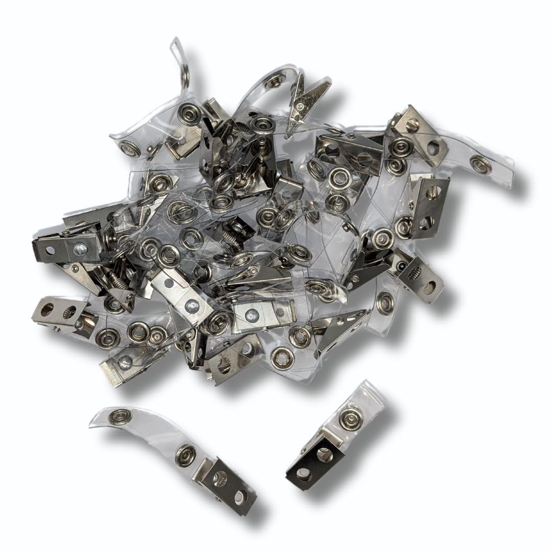 OfficeGear Crocodile Lapel Clips [50 Pack] for Event Badge ID Card, Na