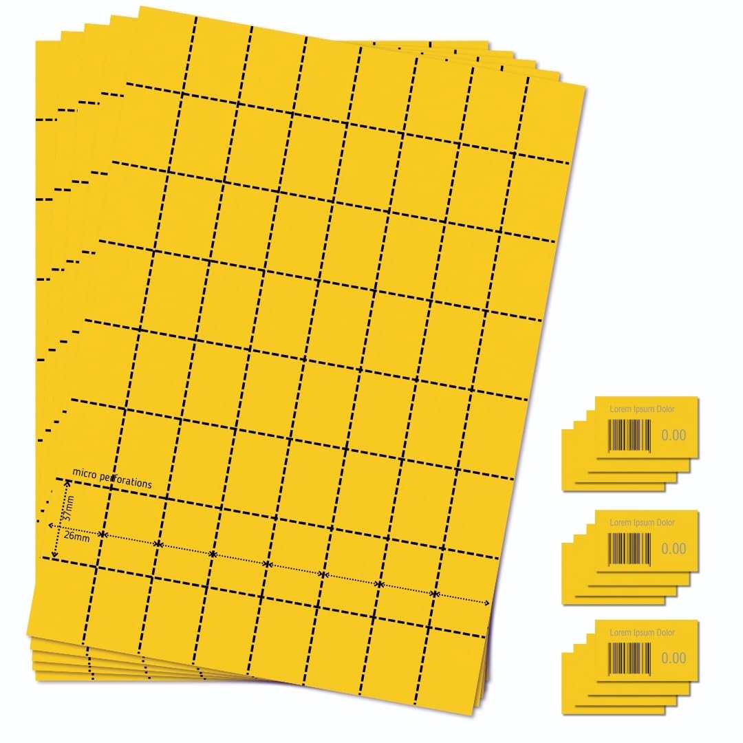 OfficeGear Yellow Shelf Edge Barcode Price Ticket Labels 64-up [25 She